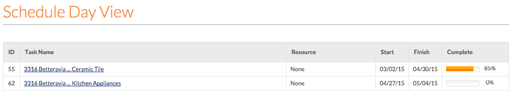 View a Project Schedule - Procore