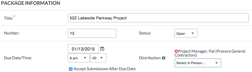 Create a Bid Package - Procore