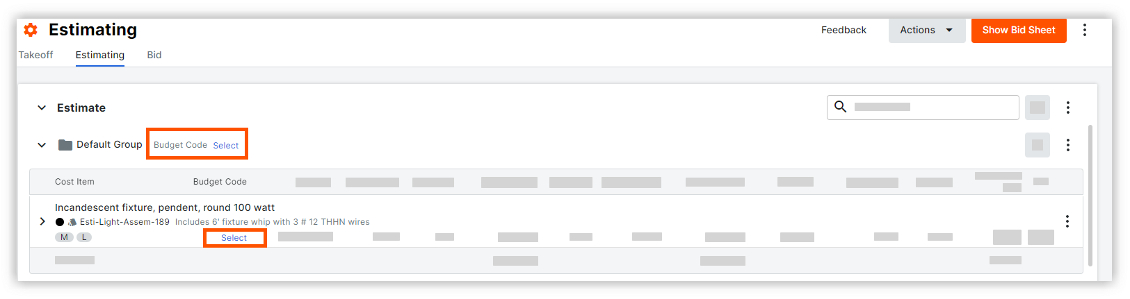 Assign a Budget Code from an Estimate - Procore